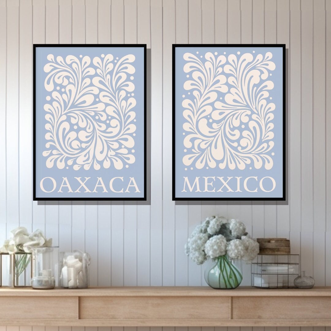 Mexican Kitchen Wall Art, Gallery Set of 2 Talavera Tile Digital Print ...