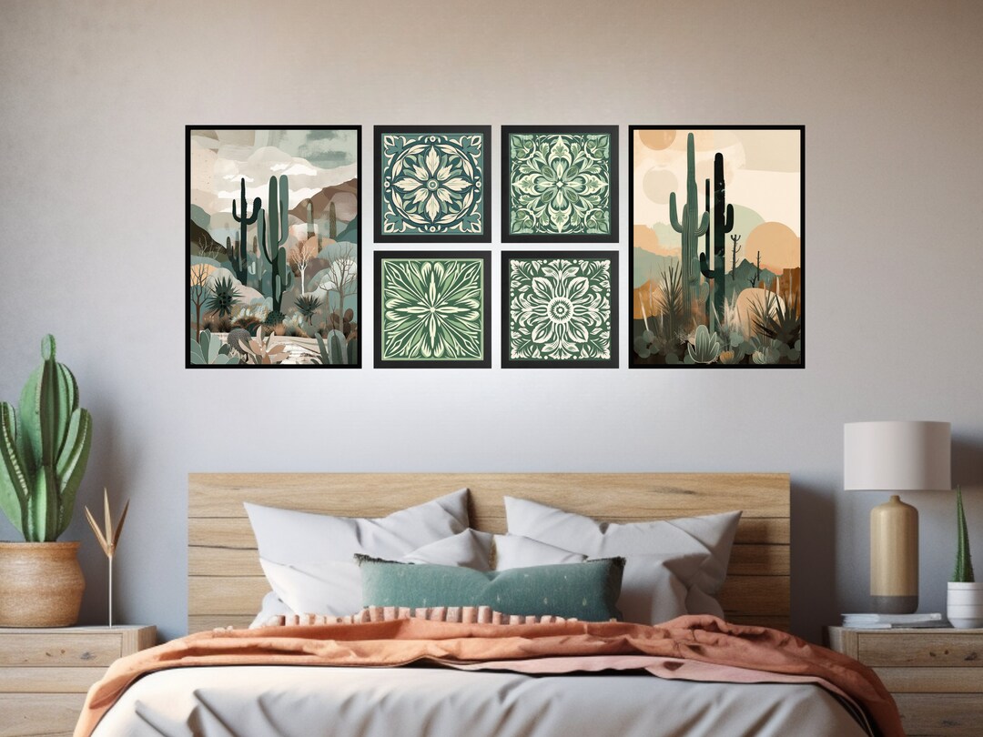Boho Desert Landscape 6 Piece Gallery Set, Southwest Digital Wall Art ...