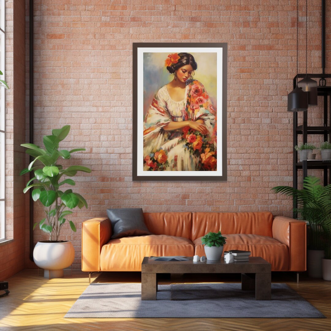 Mexican Folk Art Antique Oil Painting Rustic Hispanic - Etsy