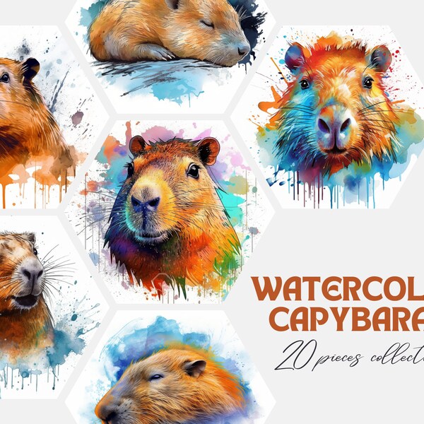 Cute Capybara Clipart - Etsy