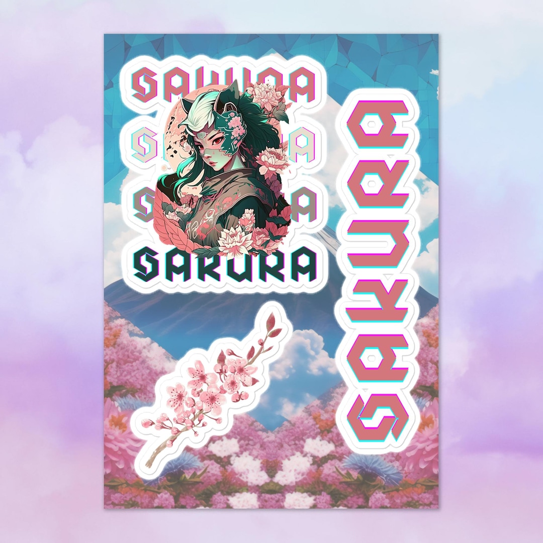 Cute Anime Girl Sticker Sakura Flower Sticker Set Fox Girl Sticker Pack ...