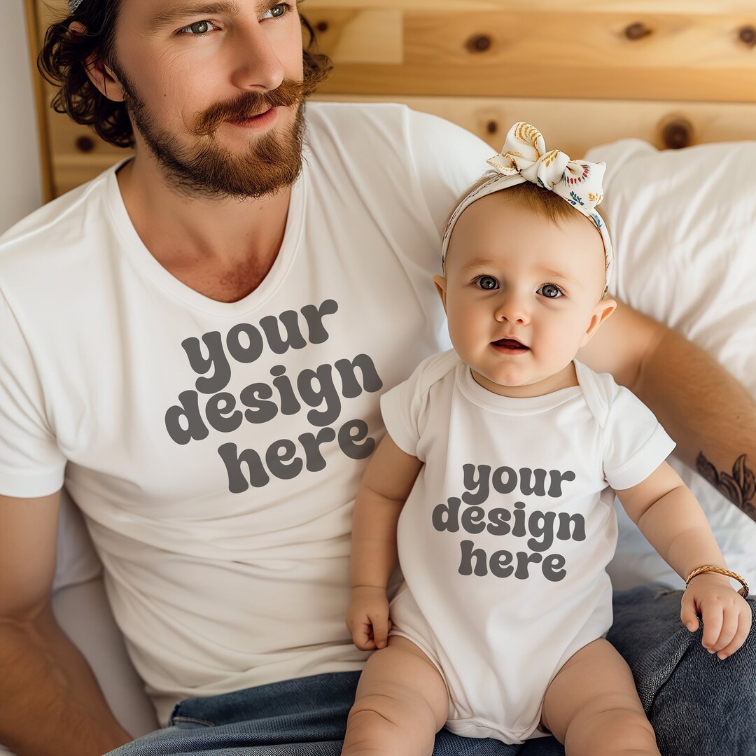 Dad and Baby Mockup Baby Mockup Dad Mockup Family Mockup Baby Bodysuit ...