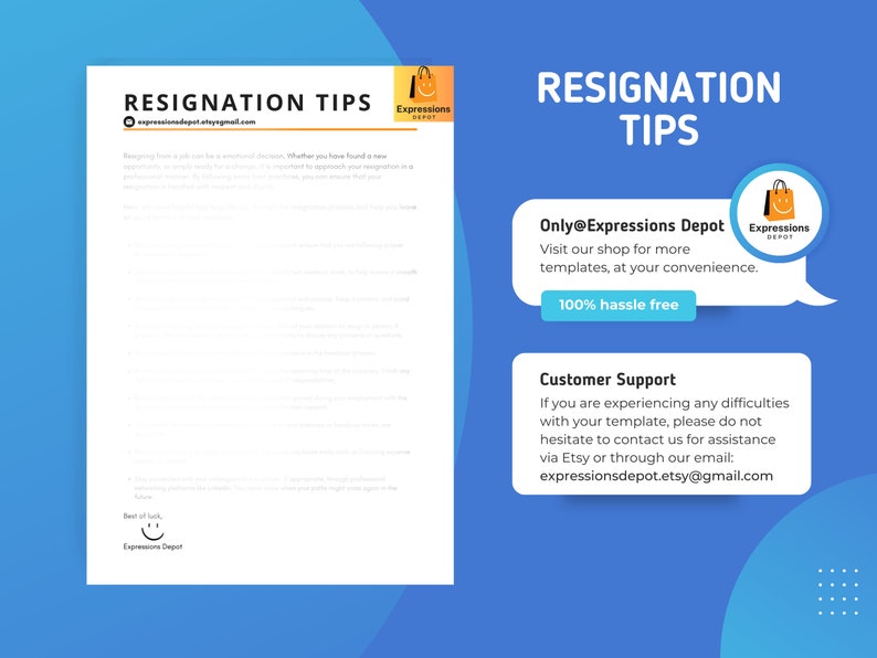 Resignation Letter Template Microsoft Word/google Docs/pdf Notice ...