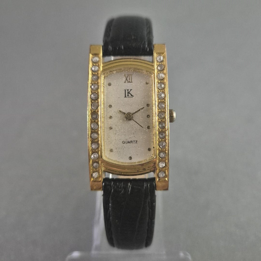 Elegant Ik Ladies' Watch – Golden Design With Rhinestone Decoration - Etsy