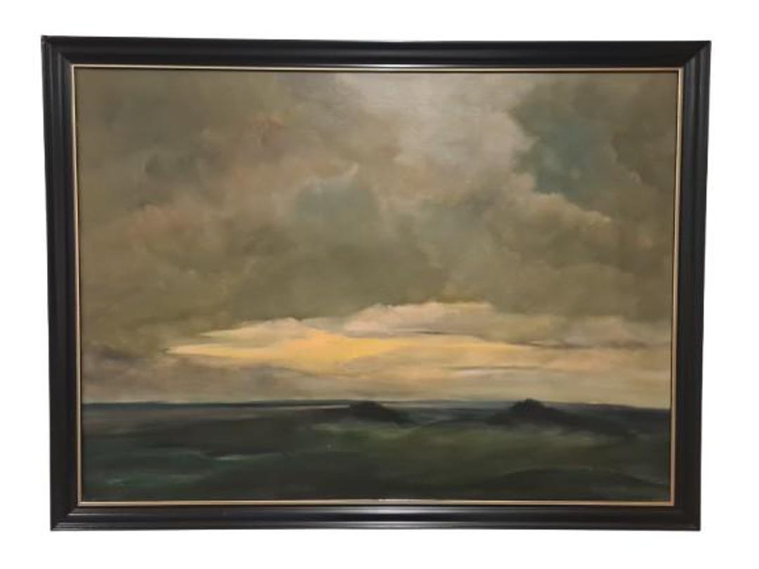 Ewa Piotrowska Oil Painting Landscape Wooden Frame 87 X 67 Cm - Etsy