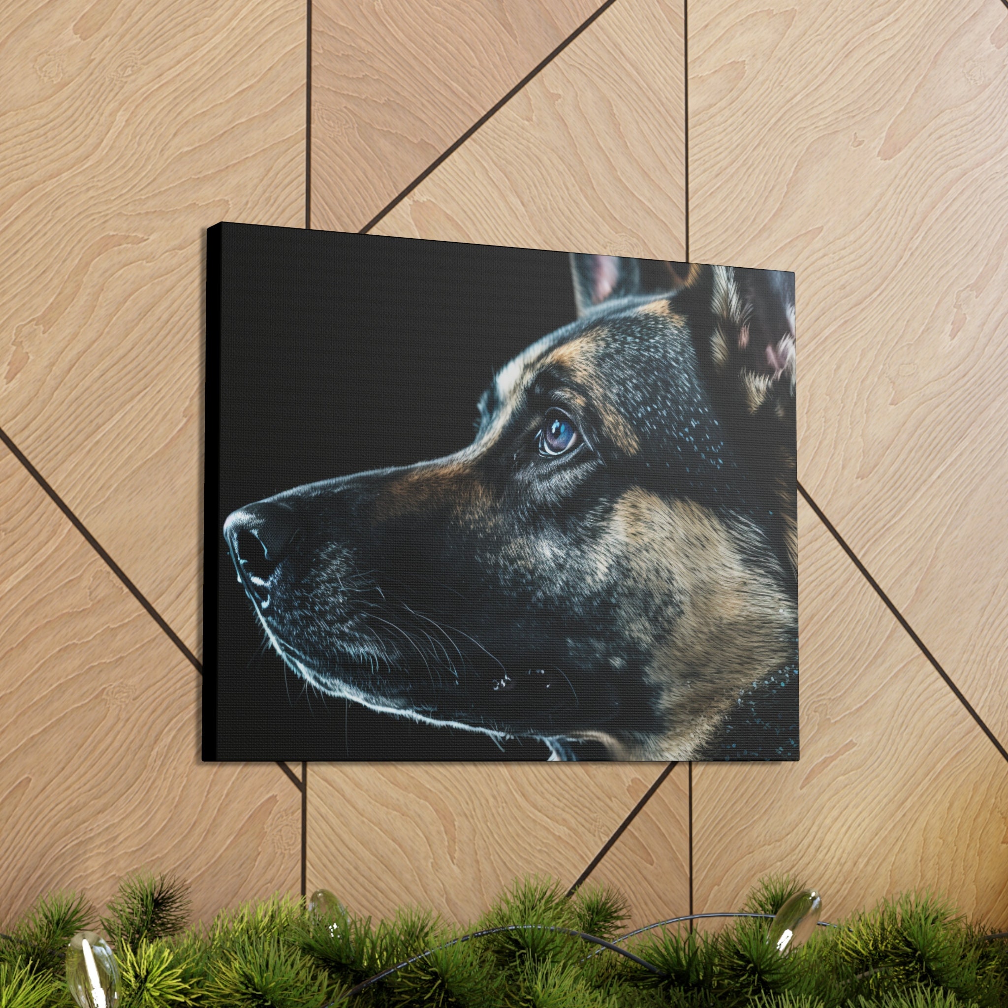 Celestial Guardian: German Shepherd Portrait Canvas Art Print - Etsy