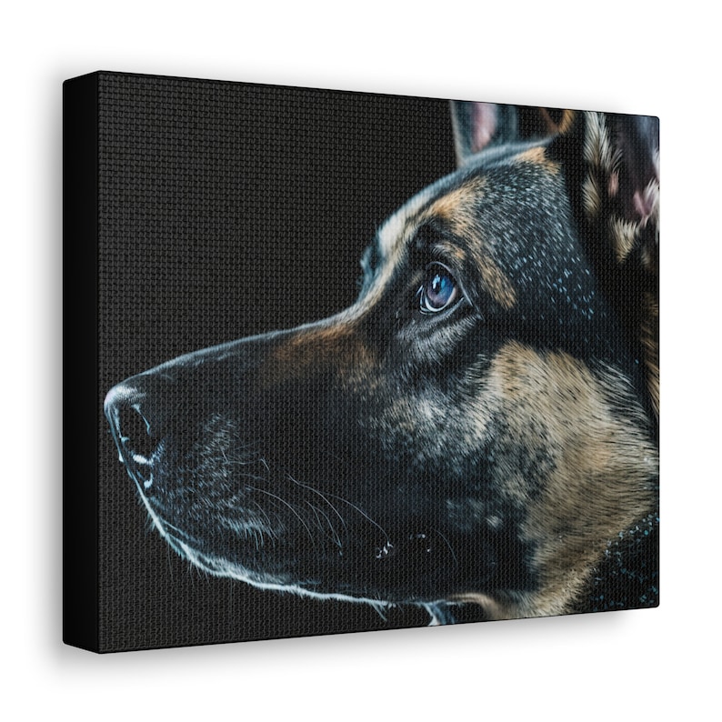 Celestial Guardian: German Shepherd Portrait Canvas Art Print - Etsy