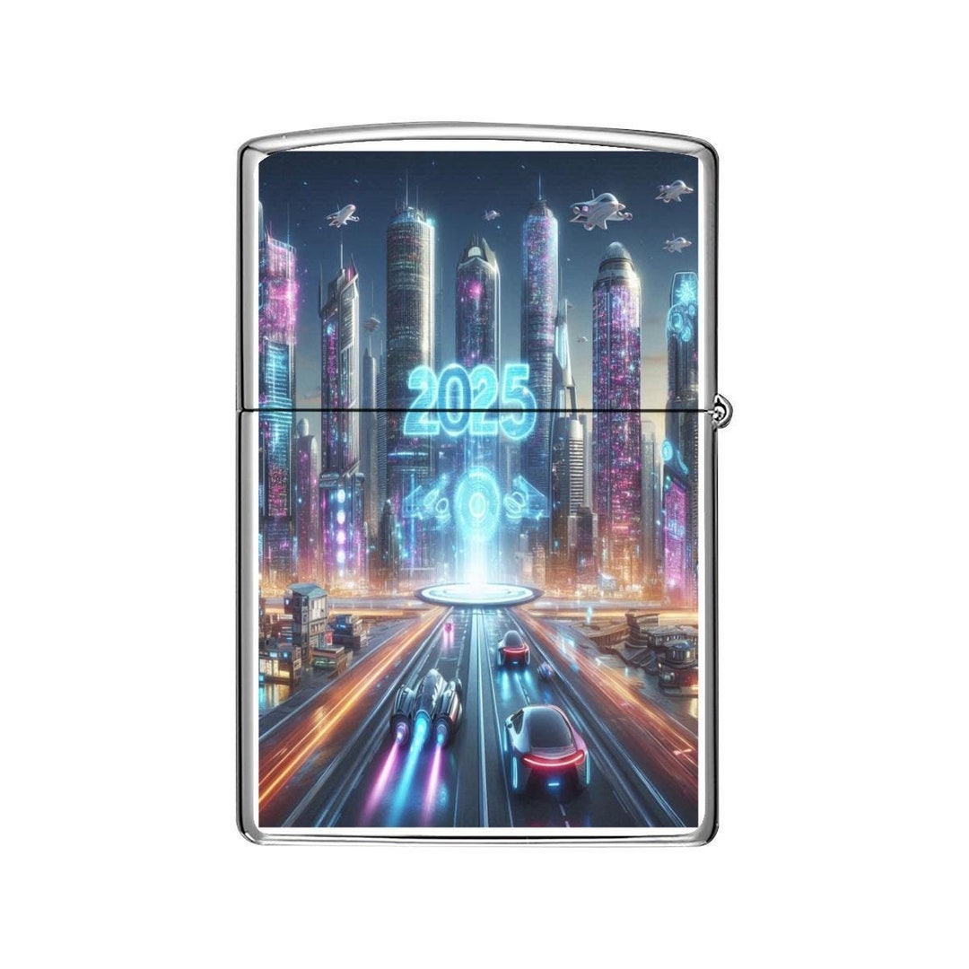 2025 Futuristic Skyline Design Zippo Lighter Case, New Year Gift Zippo ...