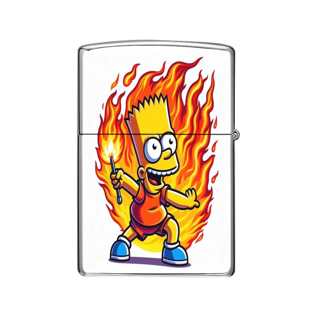 Bart Simpson Flame Design Zippo Box, Cartoon Hero Printed Zippo Case ...