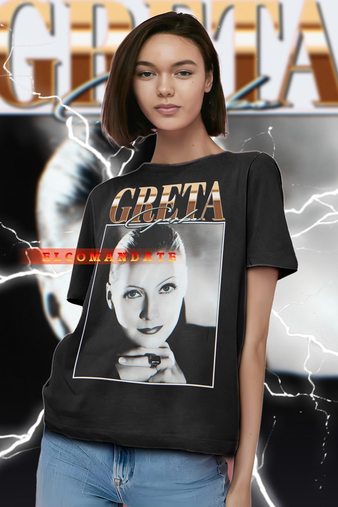 Actress GRETA GARBO Homage Shirt, Greta Garbo Vintage Tshirt, Greta ...