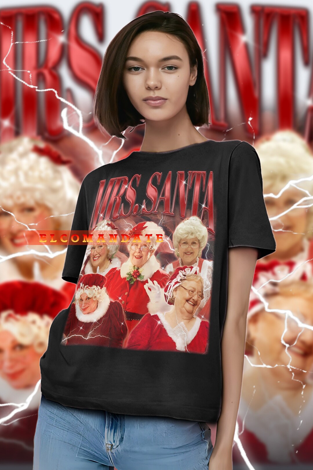 MRS SANTA Vintage Shirt, Mrs Santa Homage Tshirt, Mrs Santa Fan Tees ...