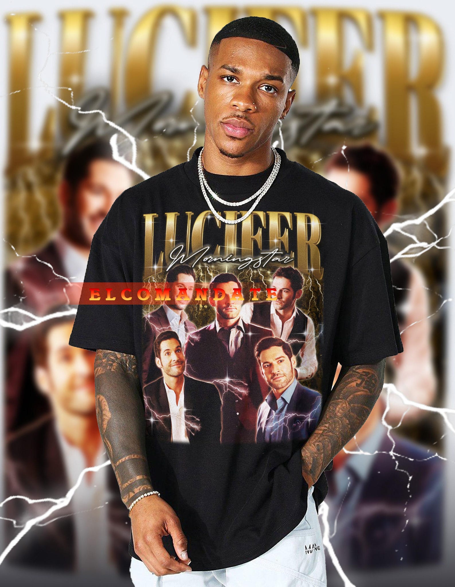 LUCIFER MORNINGSTAR Vintage Shirt, Lucifer Morningstar Homage Tshirt ...