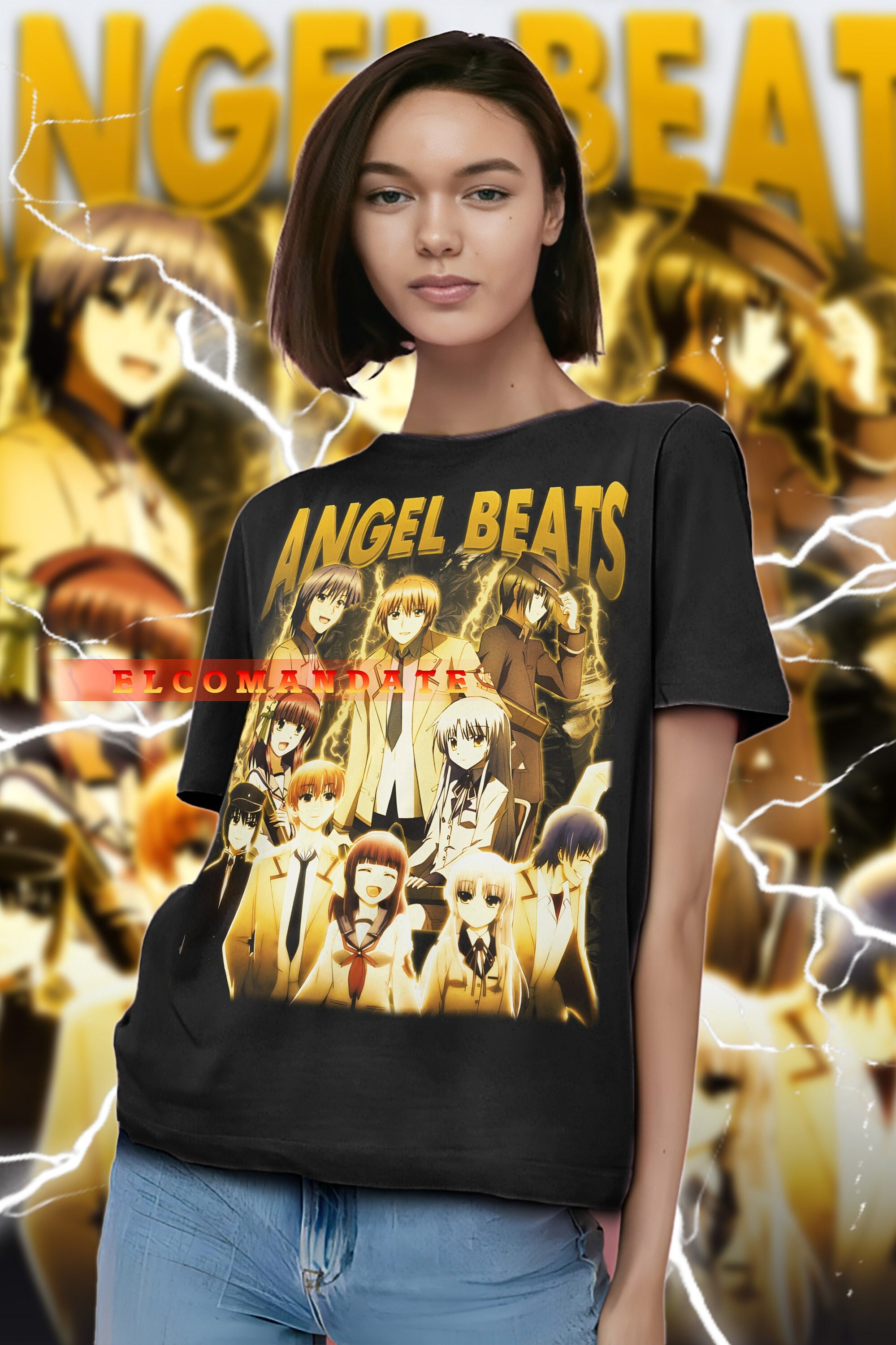 ANGEL BEATS Vintage Shirt, Angel Beats Homage Tshirt, Angel Beats Fan ...
