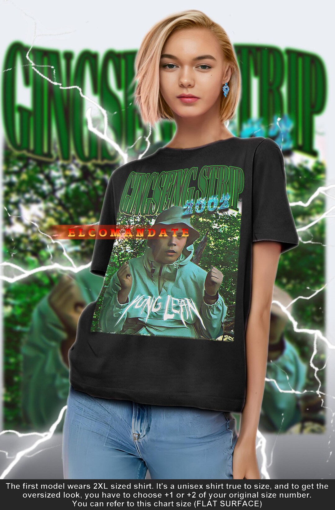 YUNG LEAN Shirt, Gingseng Strip 2000 Yung Lean Vintage Shirt, Yung Lean ...