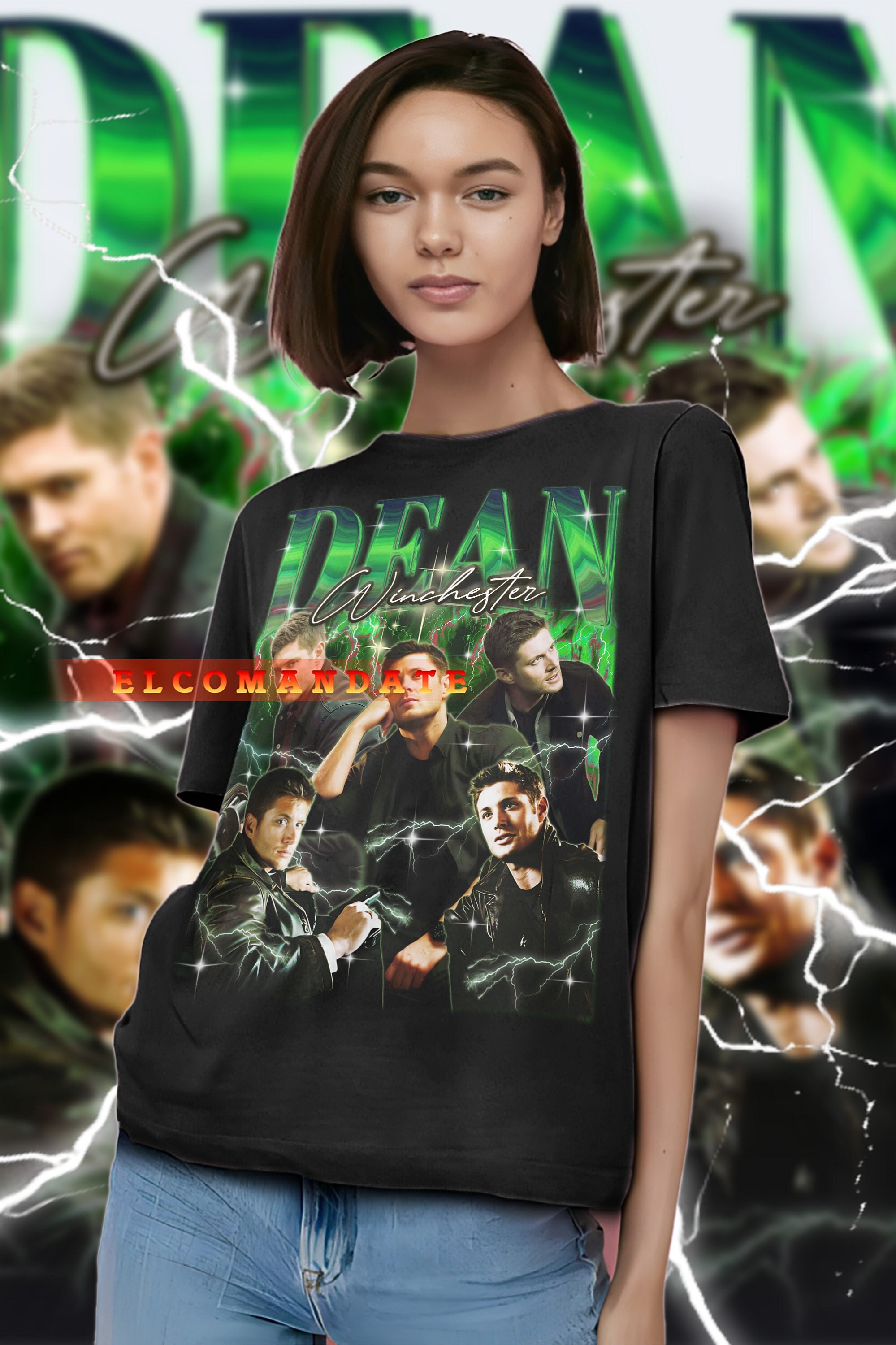 DEAN WINCHESTER Vintage Shirt, Dean Winchester Homage Tshirt, Dean ...