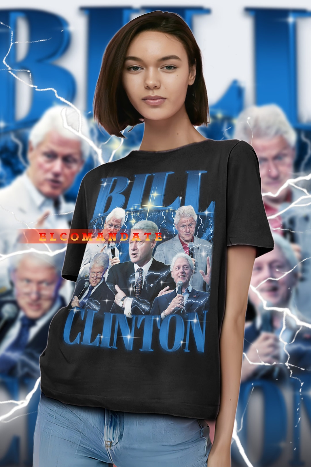 BILL CLINTON Vintage Shirt, Bill Clinton Homage Tshirt, Bill Clinton ...