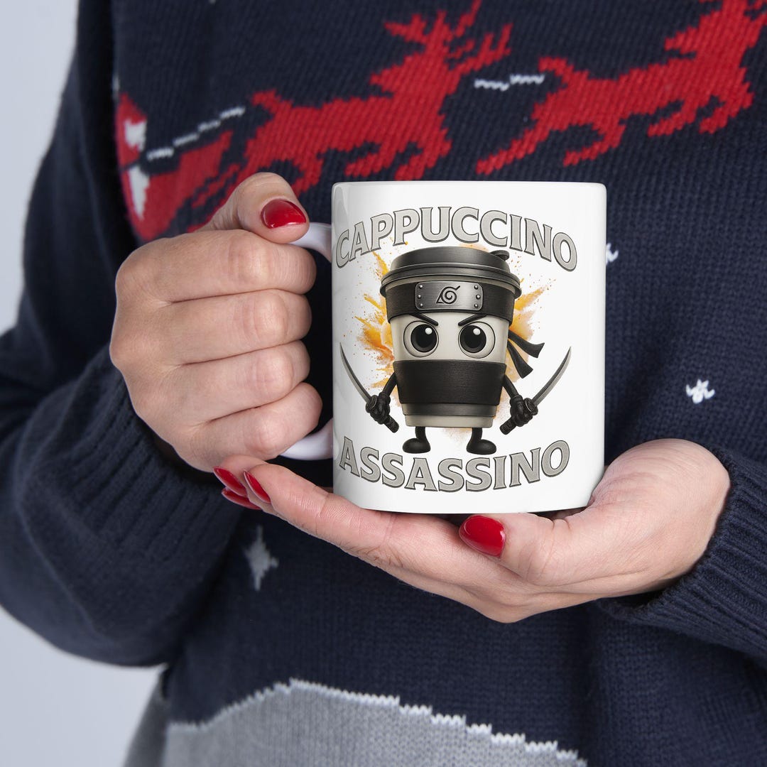 CAPPUCCINO ASSASSINO Coffee Cup, Assassino Ninja Coffee Mug, Ninja ...