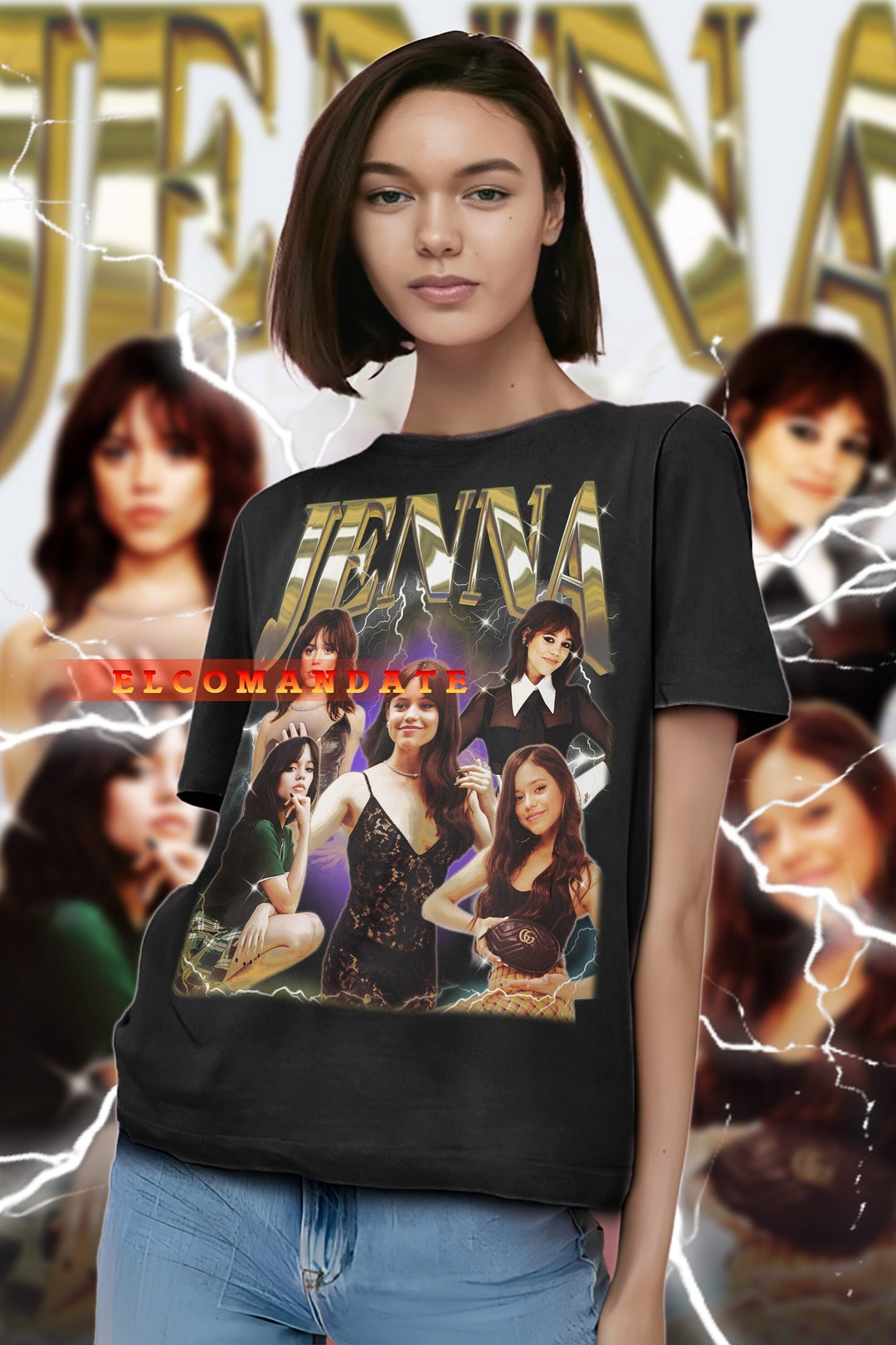JENNA ORTEGA Homage Tshirt, Jenna Ortega Fan Tees, Jenna Ortega Retro ...