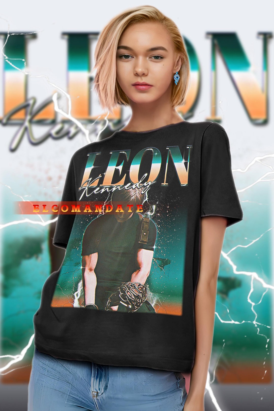LEON KENNEDY Shirt, Leon Kennedy Vintage Shirt, Leon Kennedy Retro 90s ...
