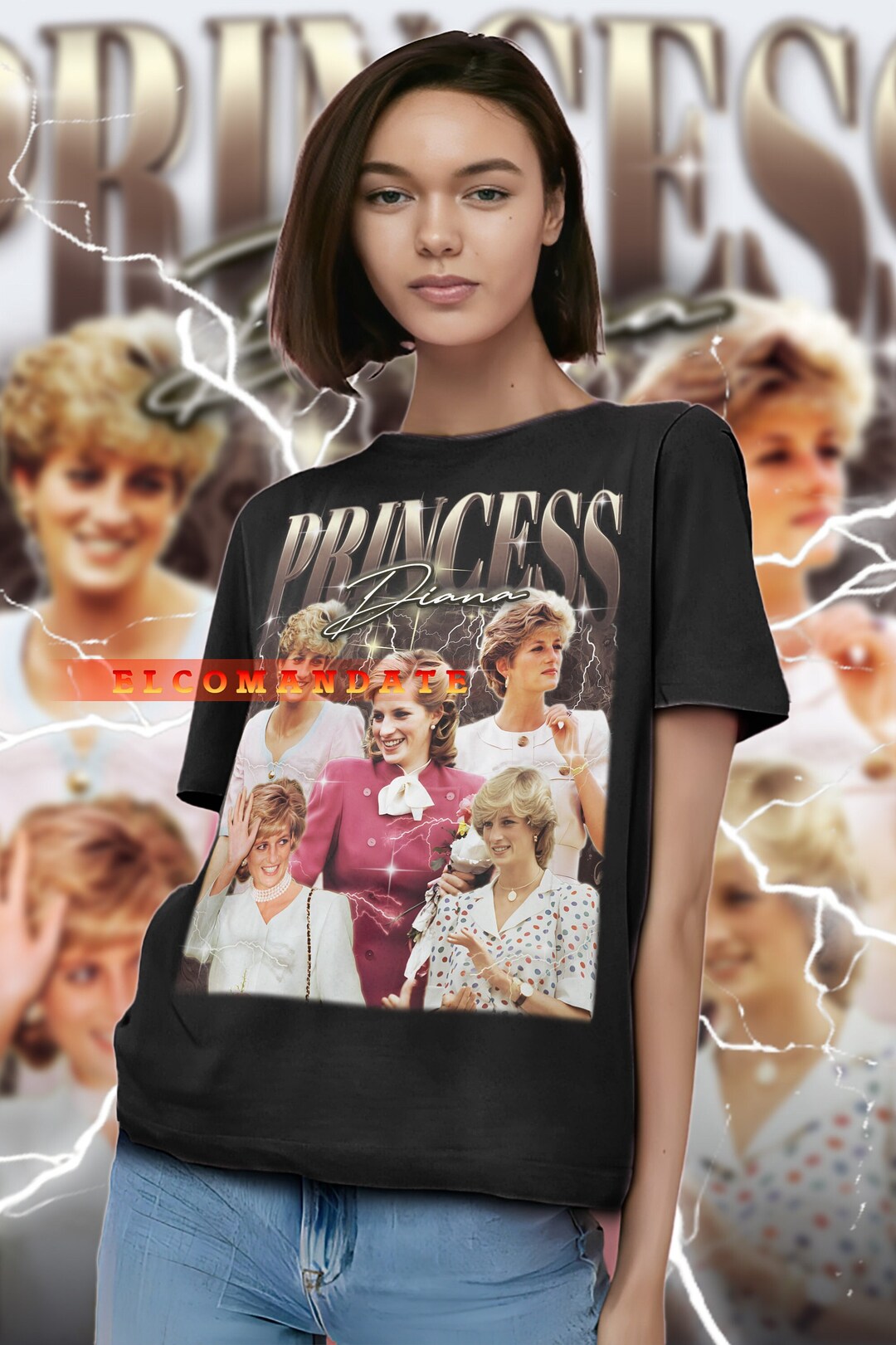 PRINCESS DIANA Vintage Shirt, Princess Diana Homage Tshirt, Princess ...