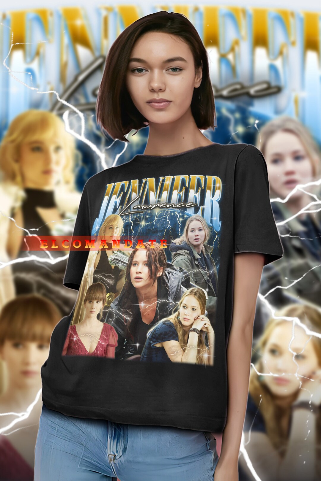 JENNIFER LAWRENCE Vintage Shirt, Jennifer Lawrence Homage Tshirt ...