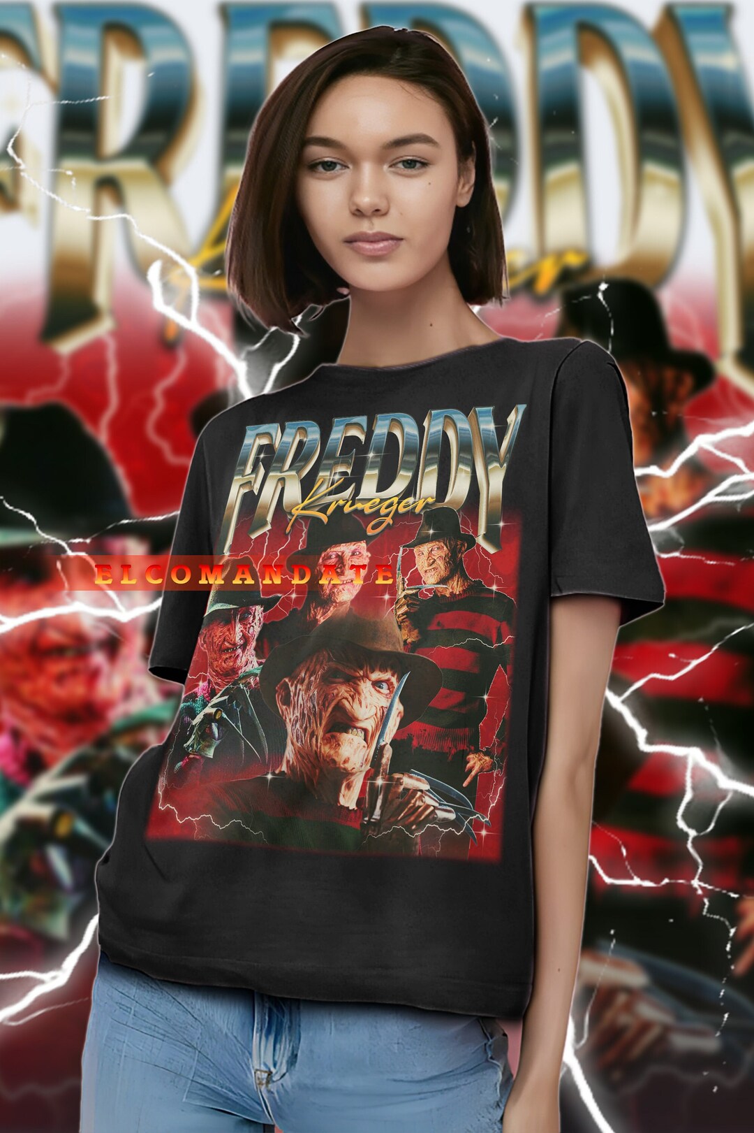FREDDY KRUEGER Custom Shirt, Freddy Krueger Homage Tshirt, Freddy ...
