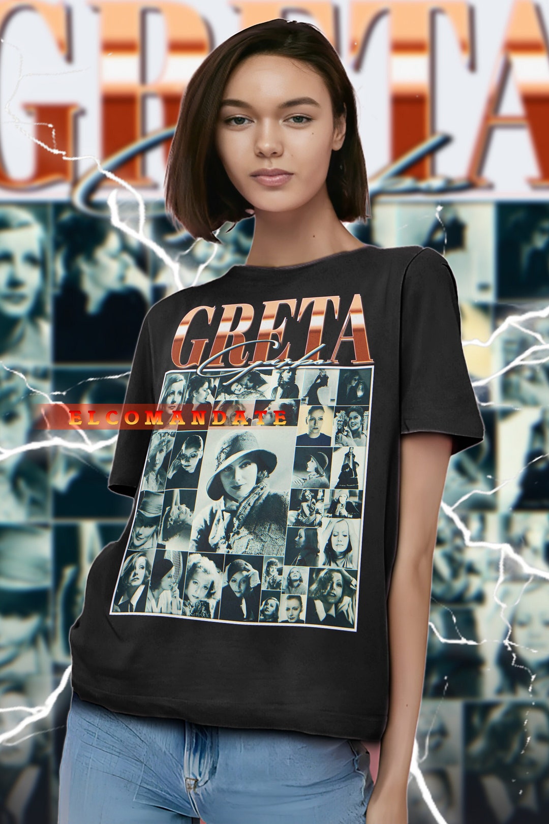 Actress GRETA GARBO Vintage Shirt, Greta Garbo Homage Tshirt, Greta ...