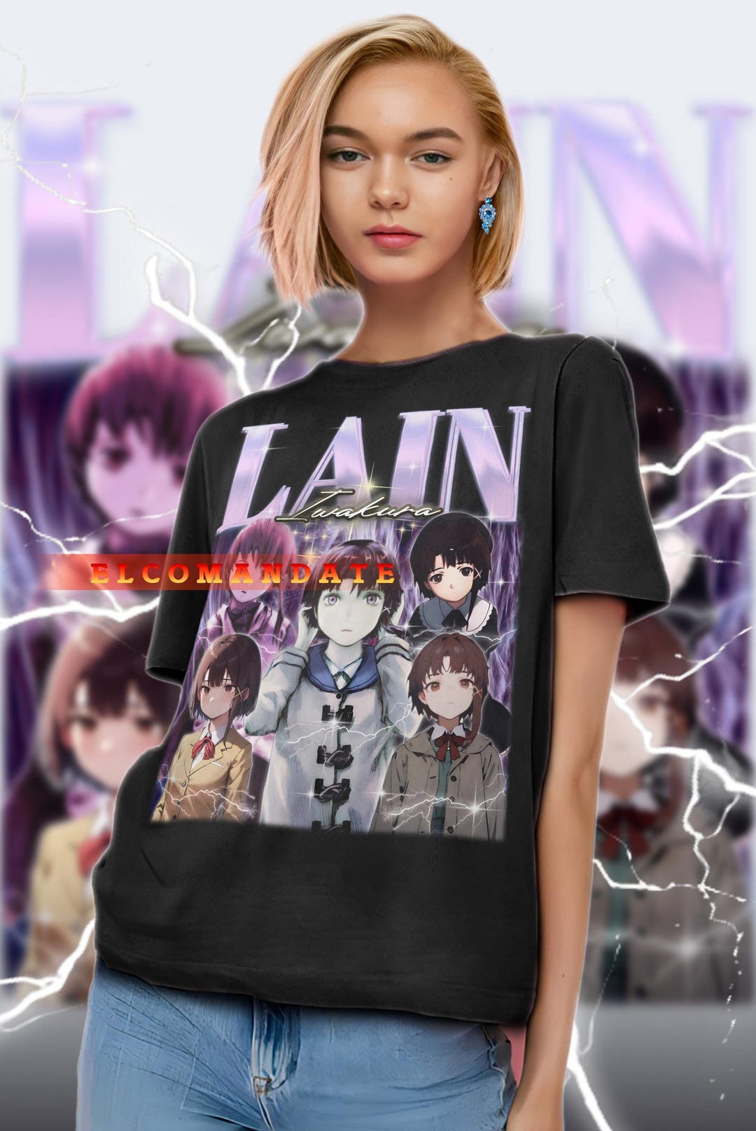 LAIN IWAKURA Shirt, Lain Iwakura Vintage Shirt, Lain Iwakura Retro 90s ...