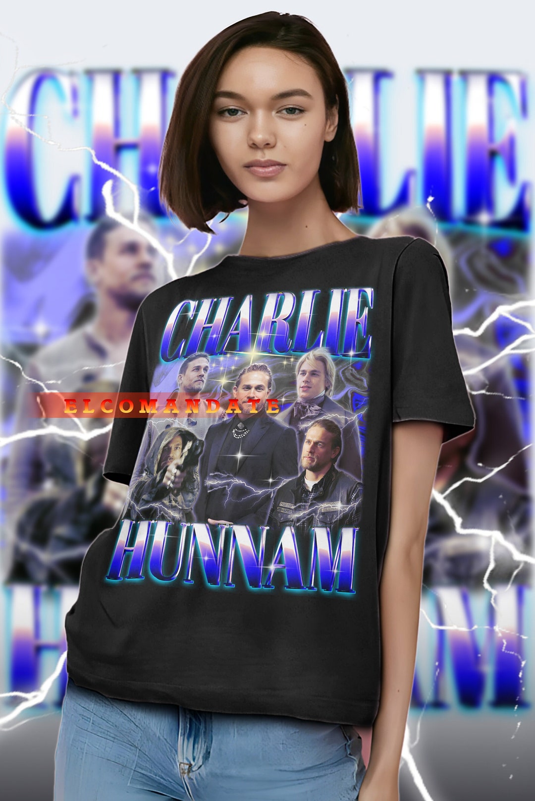 CHARLIE HUNNAM Vintage Shirt, Charlie Hunnam Homage Tshirt, Charlie ...