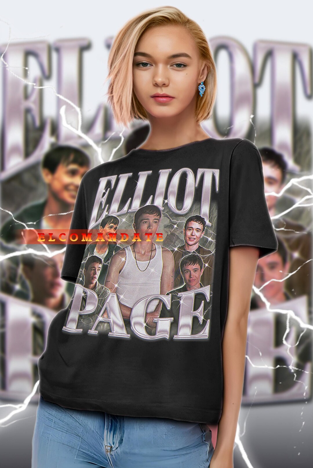 ELLIOT PAGE Shirt, Elliot Page Vintage Shirt, Elliot Page Retro 90s ...