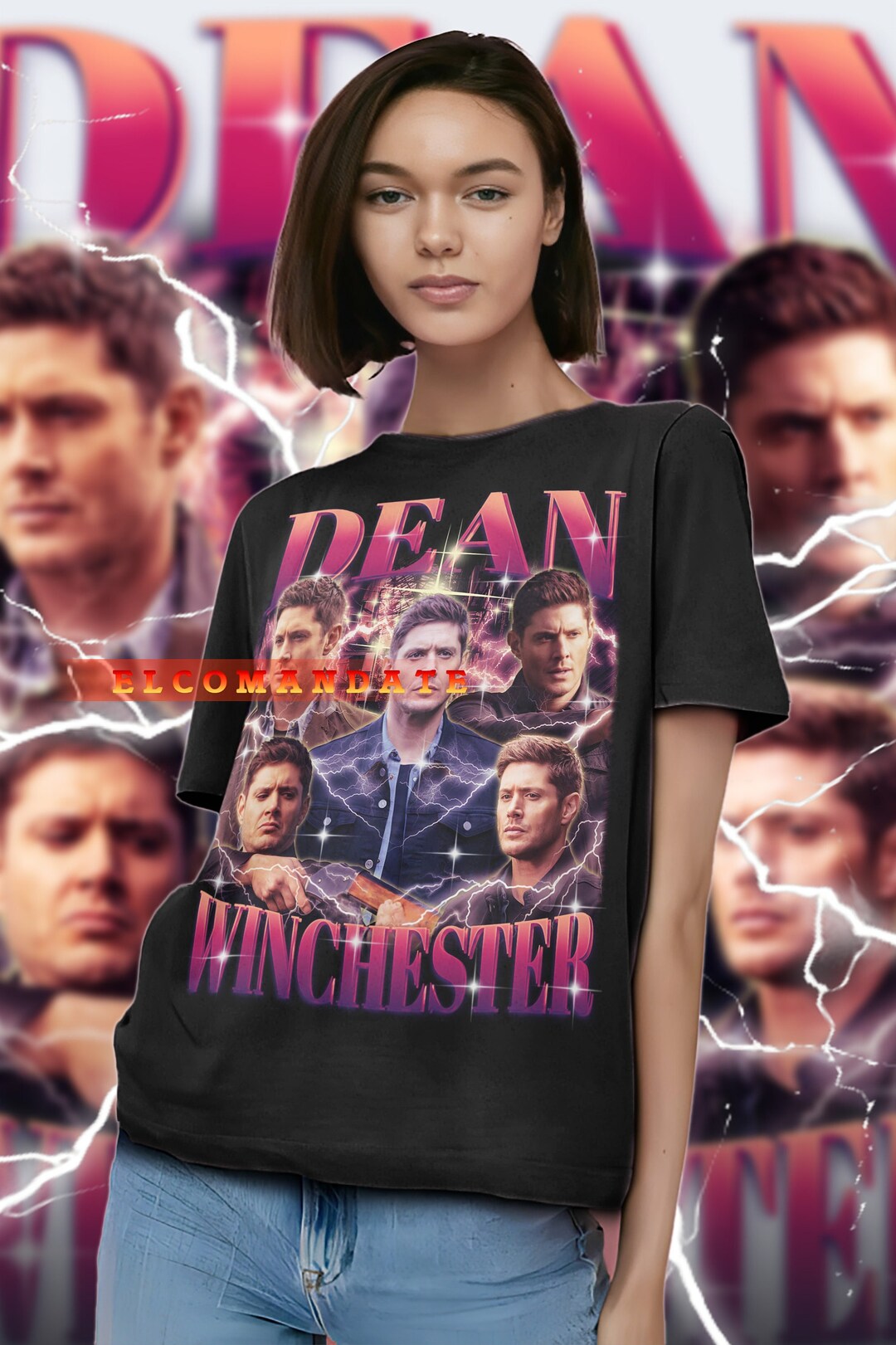 DEAN WINCHESTER Vintage Shirt, Jensen Ackles Dean Winchester Homage ...