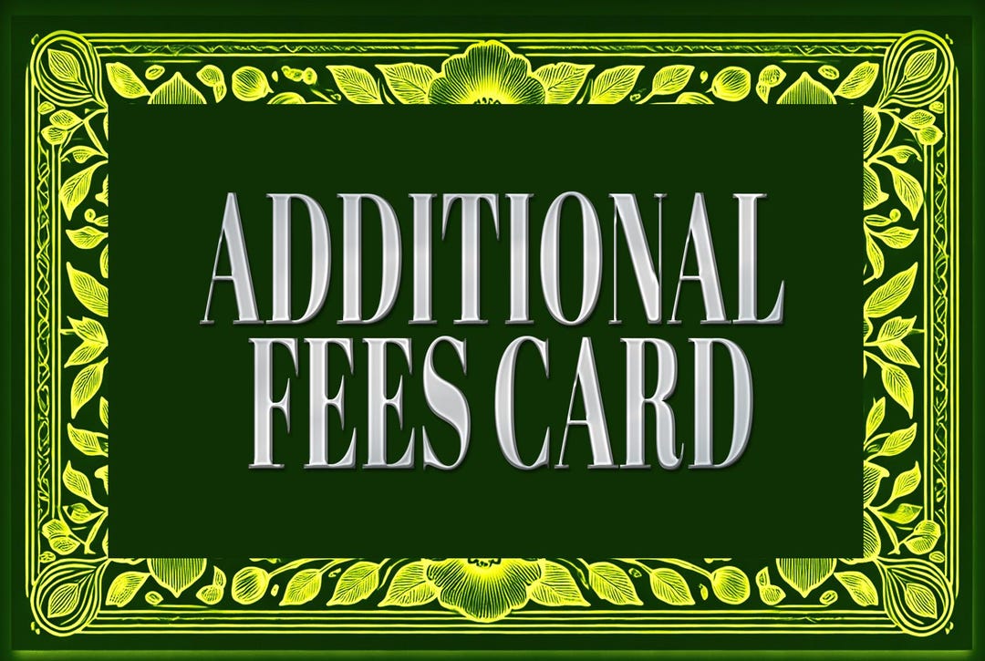 Additional Fees Card - Etsy
