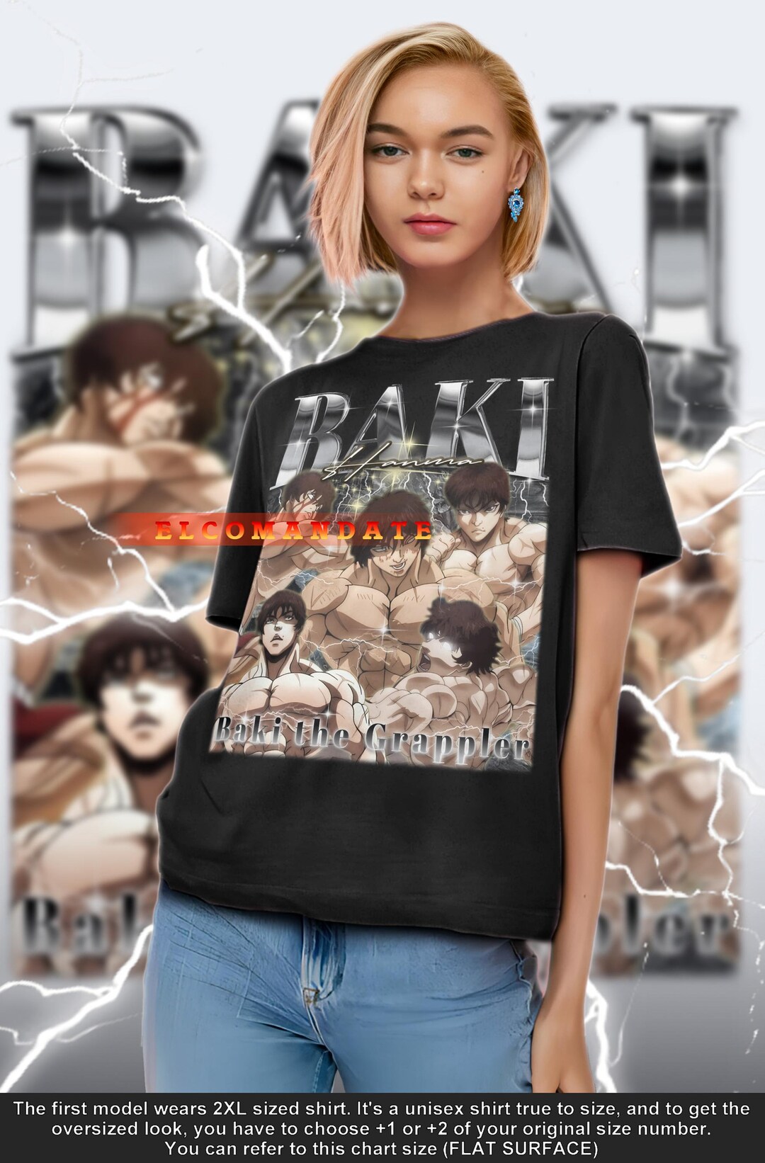 BAKI HANMA Shirt, Baki Hanma Vintage Shirt, Baki Hanma Retro 90s Tshirt ...