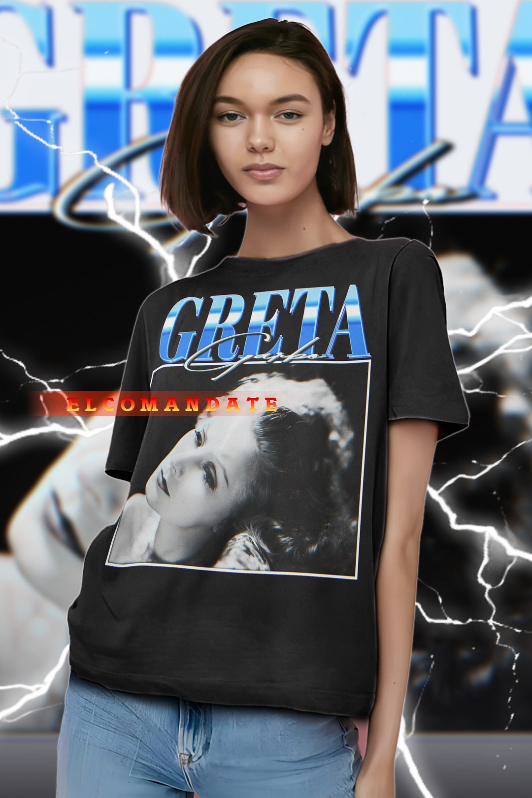 Actress GRETA GARBO Homage Shirt, Greta Garbo Vintage Tshirt, Greta ...