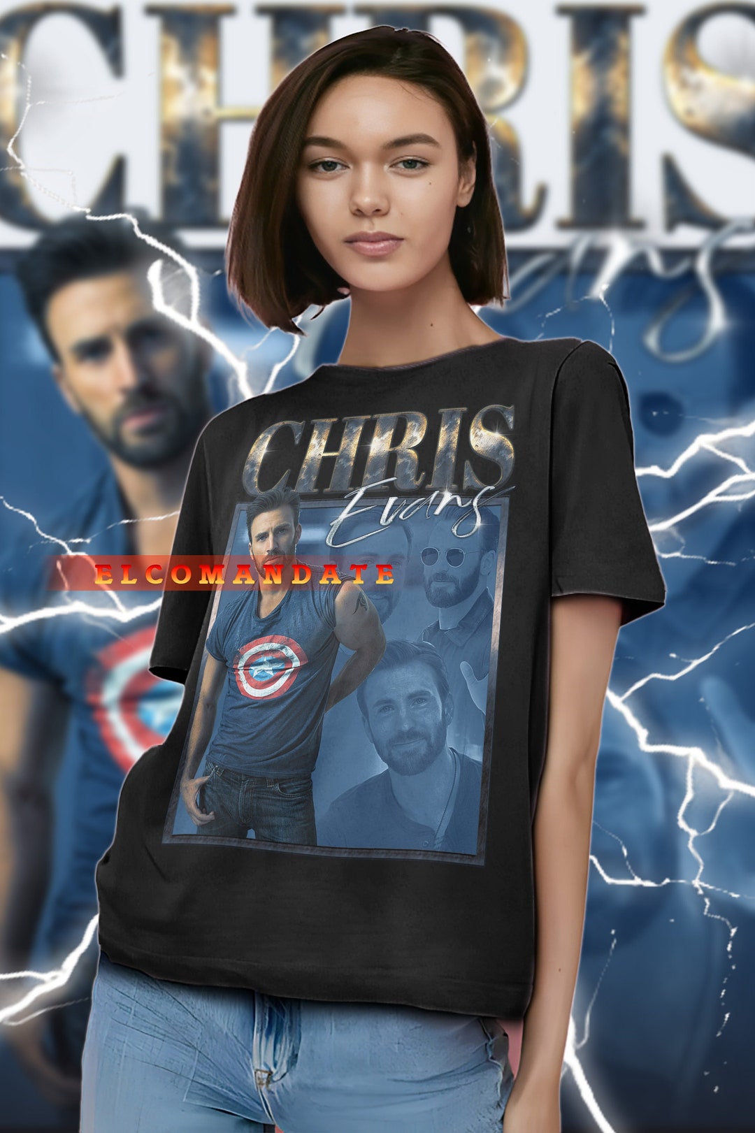 CHRIS EVANS Vintage Shirt, Chris Evans Homage Tshirt, Chris Evans Fan ...