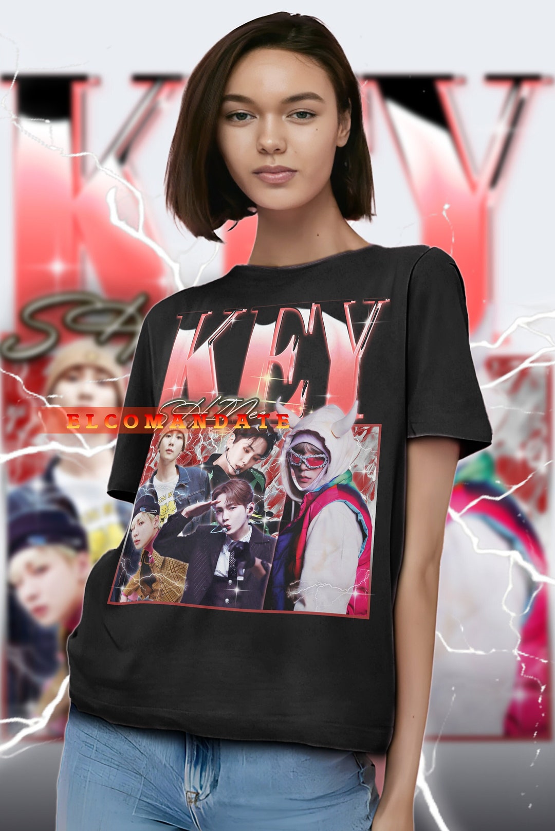 Camiseta vintage de cantante de KEY SHINEE, Camiseta homenaje de Key ...