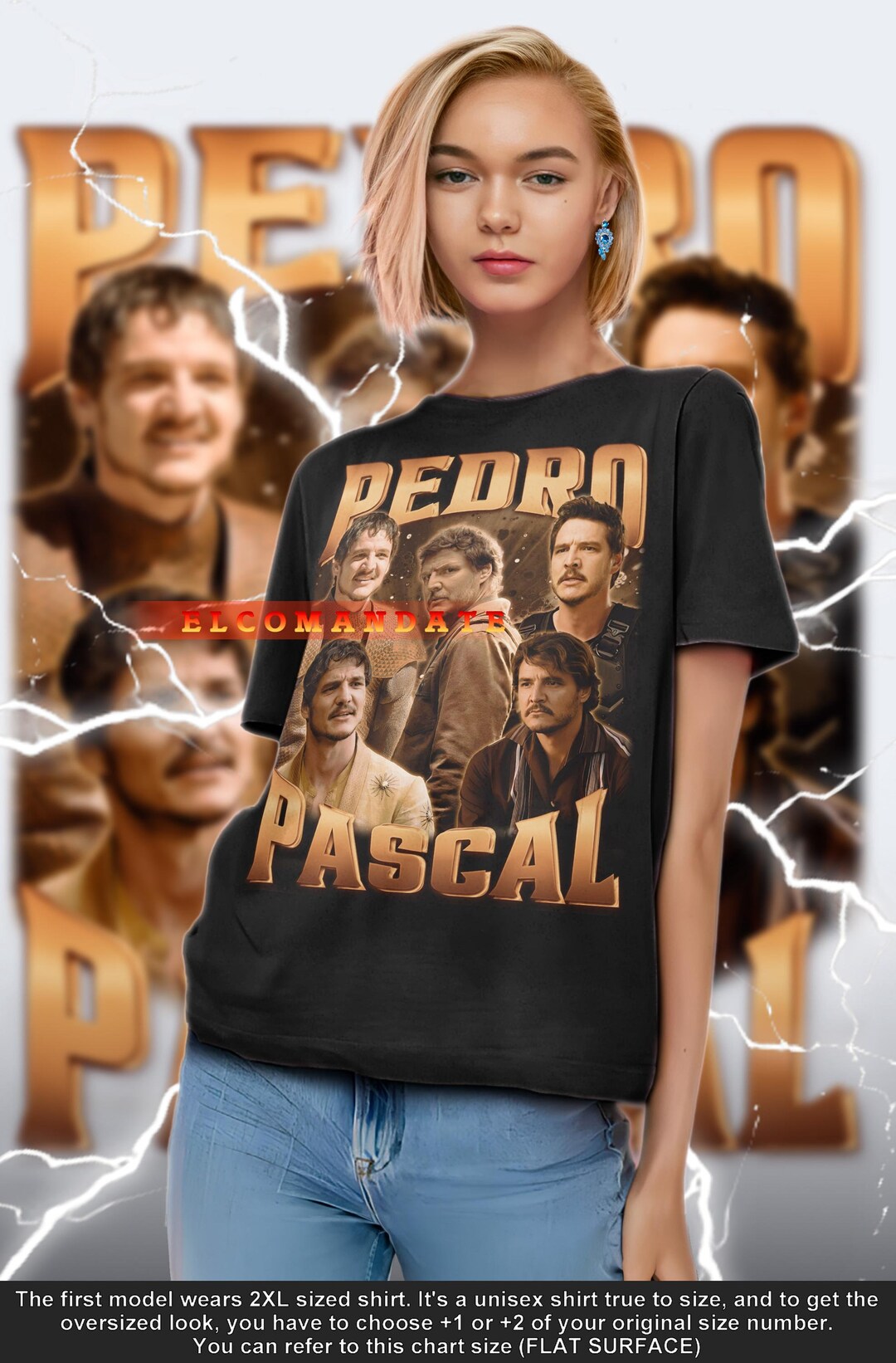 PEDRO PASCAL Shirt, Pedro Pascal Vintage Shirt, Pedro Pascal Retro 90s ...