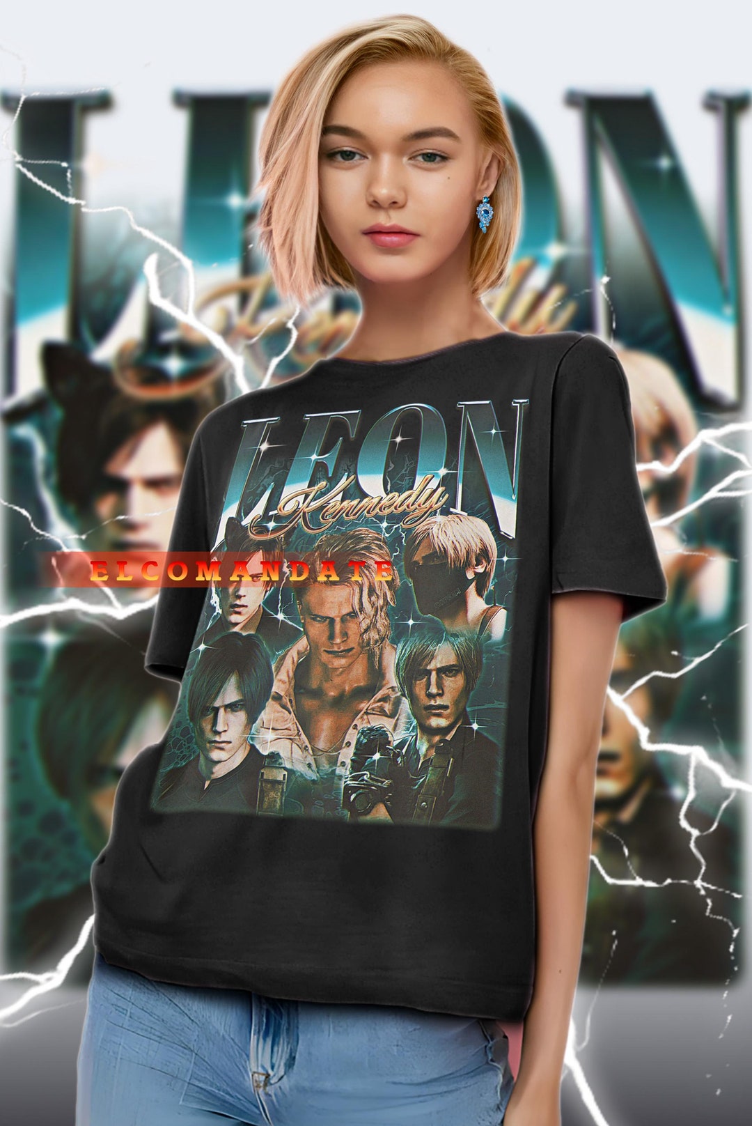 LEON KENNEDY Shirt, Leon Kennedy Vintage Shirt, Leon Kennedy Retro 90s ...