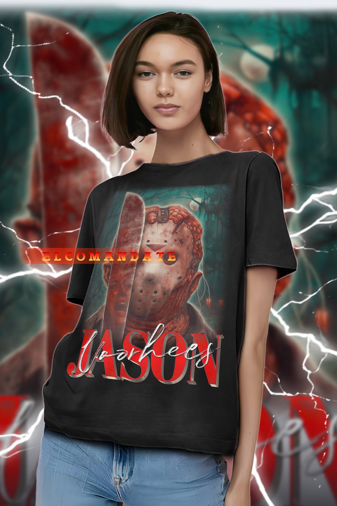 JASON VOORHEES Vintage Shirt, Jason Voorhees Homage Tshirt, Jason ...