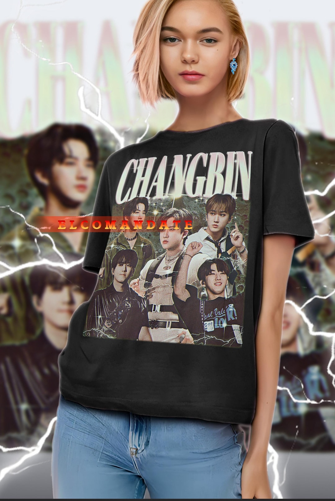 CHANGBIN Bootleg Shirt, Changbin Retro 90s Tshirt, Changbin Bootleg Tee ...