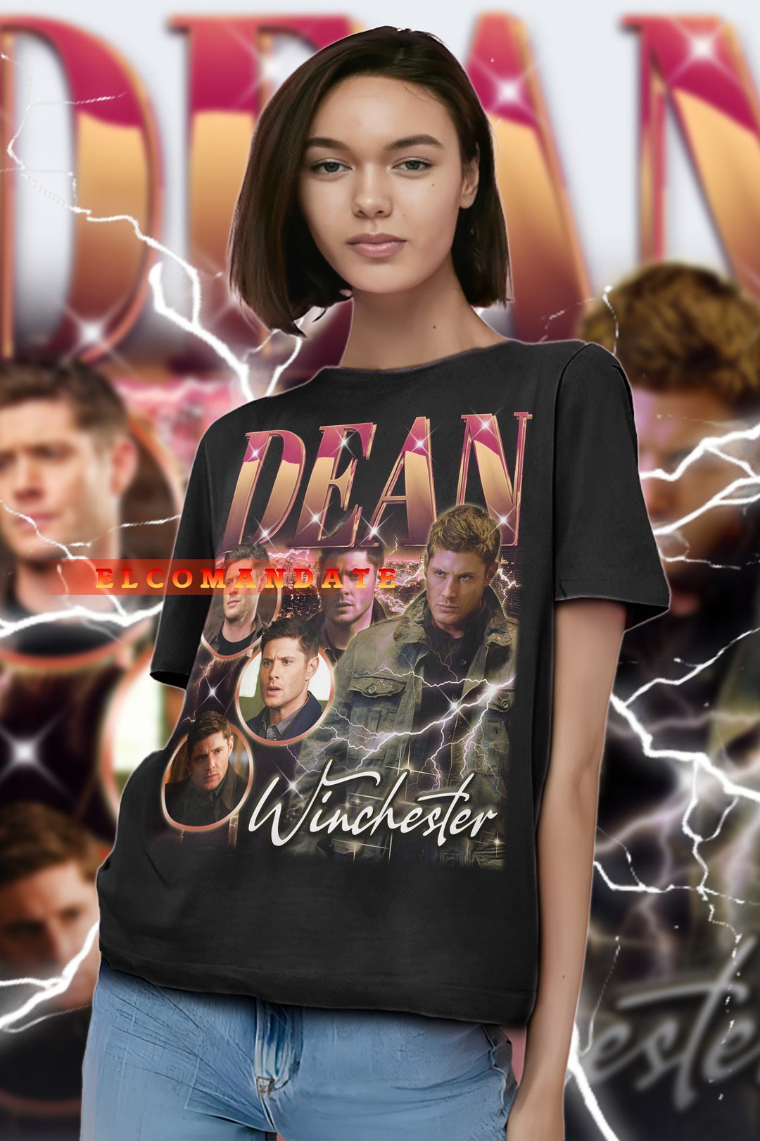 DEAN WINCHESTER Vintage Shirt, Dean Winchester Homage Tshirt, Dean ...