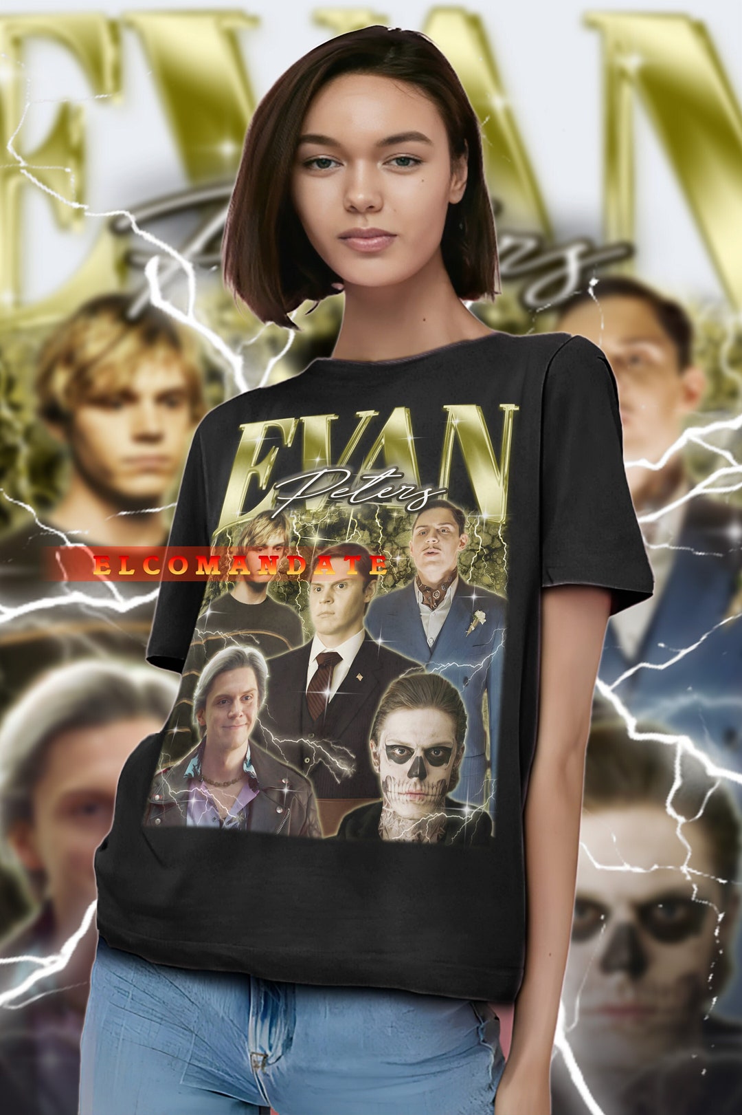Limited EVAN PETERS Vintage Shirt, Evan Peters Homage Tshirt, Evan ...
