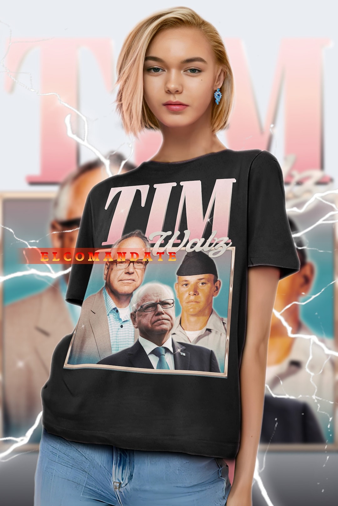 TIM WALZ Shirt, Tim Walz Vintage Shirt, Tim Walz Politics Tshirt, Tim ...