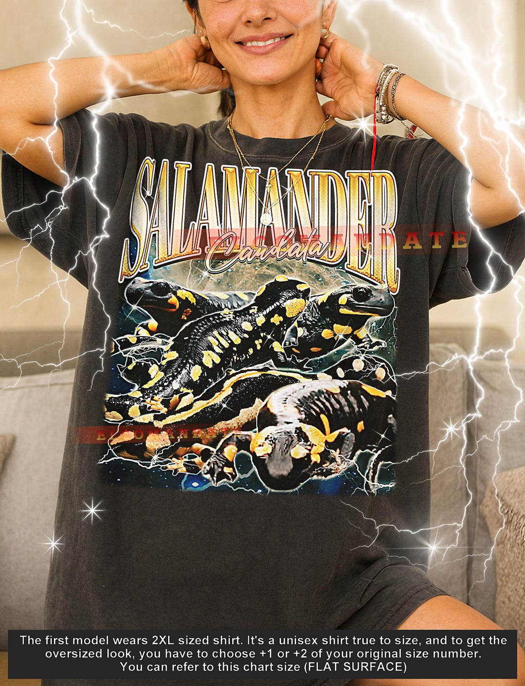Salamander Caudata T-shirt, Vintage Animal Lovers Amphibian Nature ...