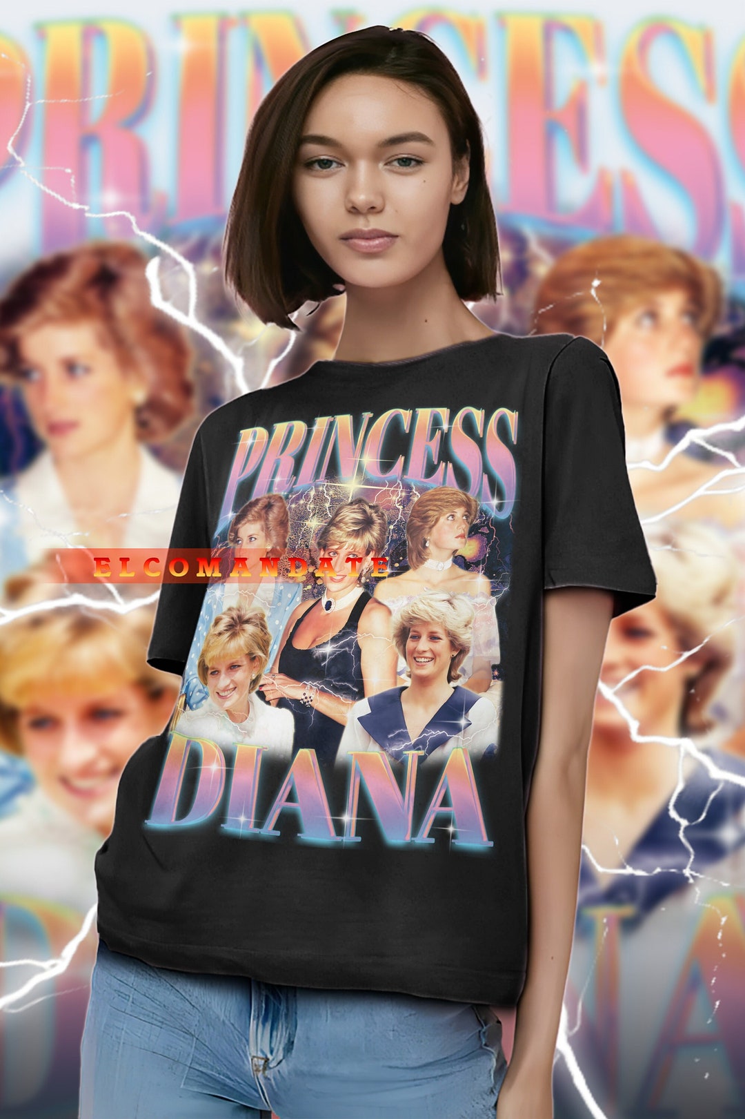 PRINCESS DIANA Vintage Shirt, Princess Diana Homage Tshirt, Princess ...