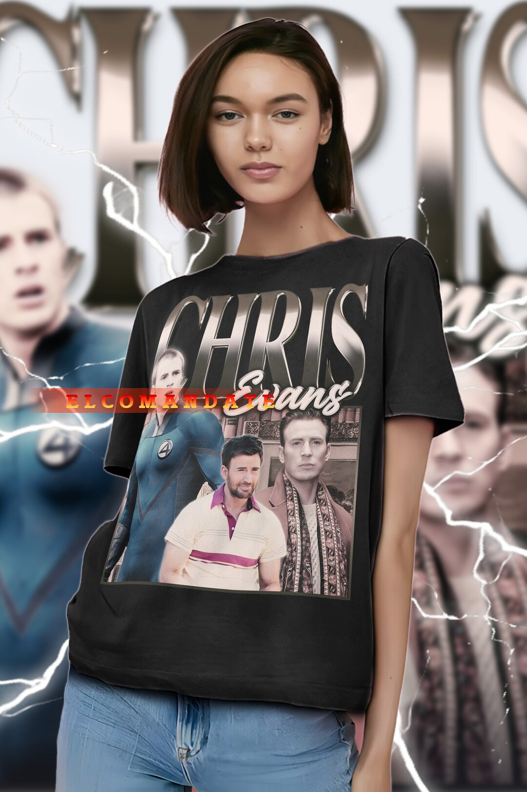 Vintage Shirt CHRIS EVANS, Homage Tshirt Chris Evans, Tees Fans Chris ...
