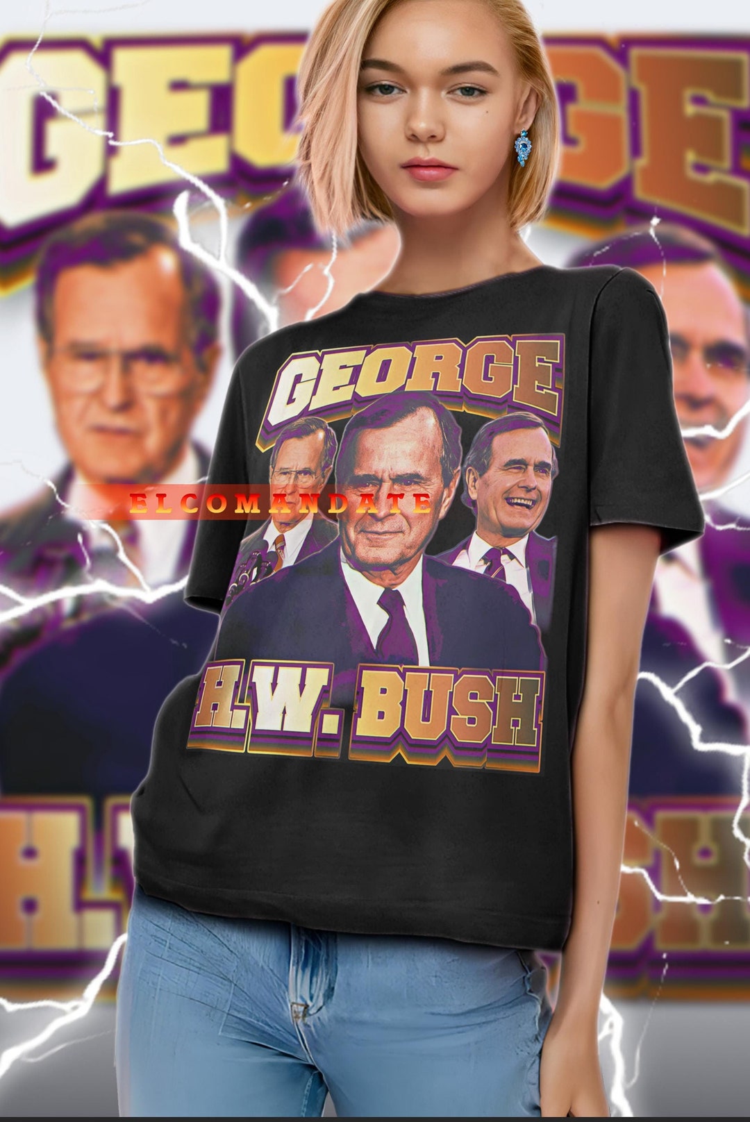 George H.W. Bush Shirt, Jeb Bush Retro Tee, Vintage Bush 90s, Retro ...