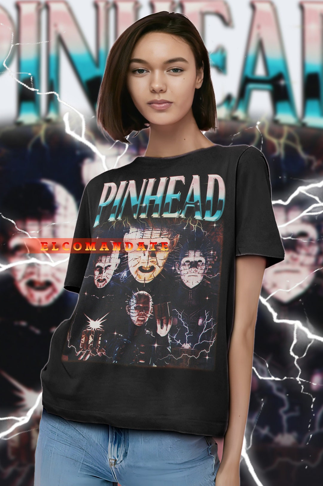 PINHEAD Halloween Shirt, Pinhead Homage Tshirt, Pinhead Fan Tees ...