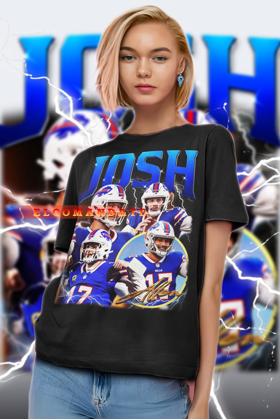 JOSH ALLEN Shirt, Josh Allen Vintage Shirt, Josh Allen Retro 90s Tshirt ...