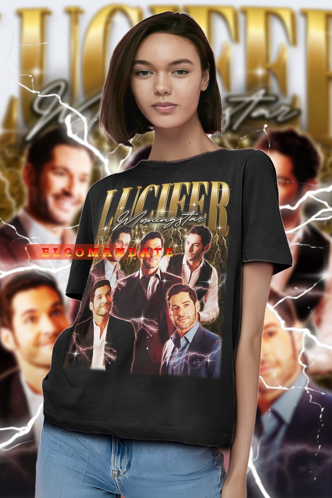 LUCIFER MORNINGSTAR Vintage Shirt, Lucifer Morningstar Homage Tshirt ...